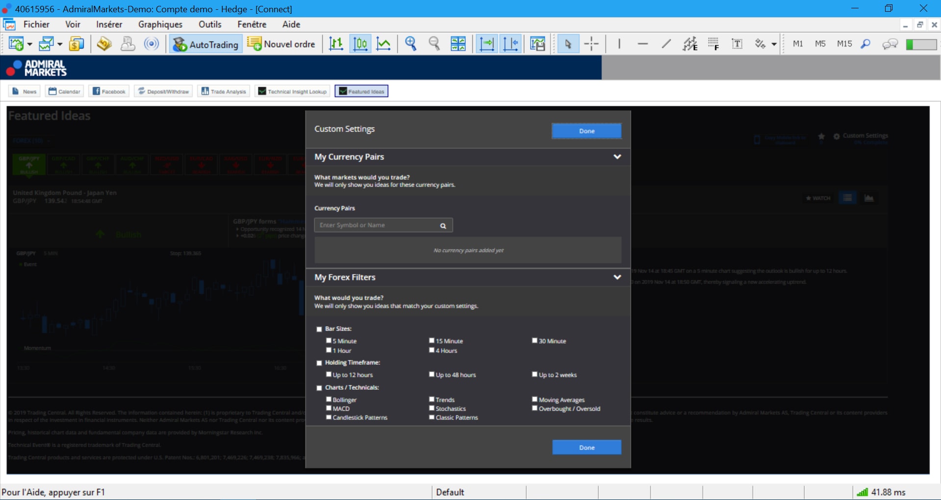 Trading Central Gratuit sur MetaTrader - Admirals